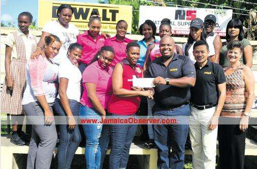 Photo: National Supply sponsorship cheque - Jamaica Observer