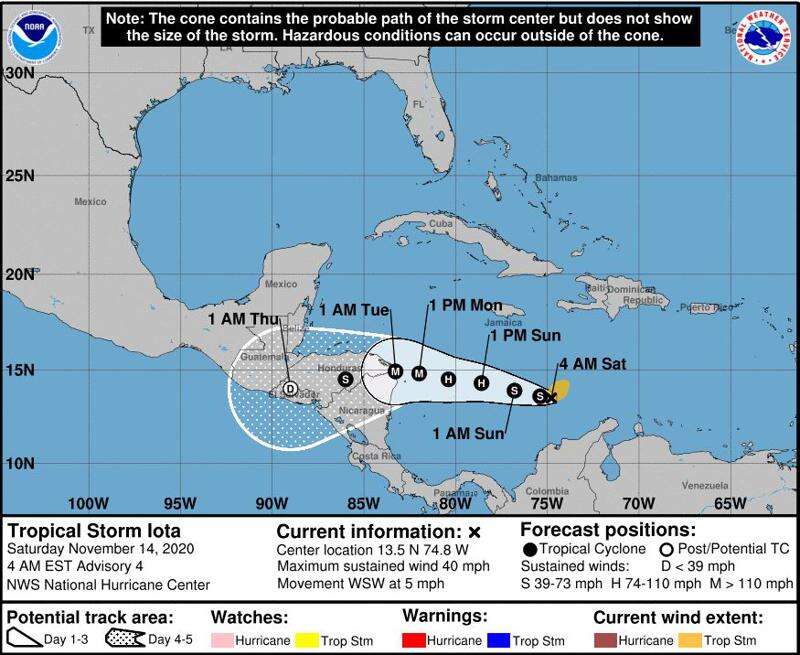 Slow moving tropical storm Iota to strengthen - Jamaica Observer