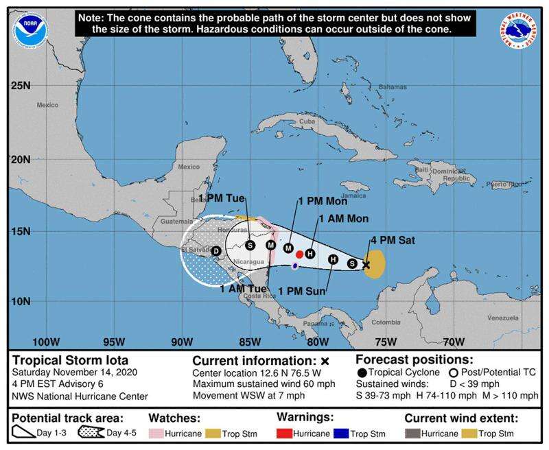 Iota to make landfall in Central America as a powerful hurricane ...