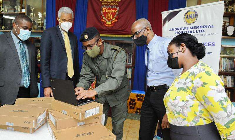 Andrews Memorial Hospital donates computers to St Andrew Technical High ...