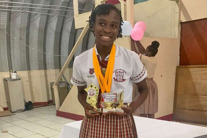 St James High student thanks teachers after acing 10 CSEC subjects ...