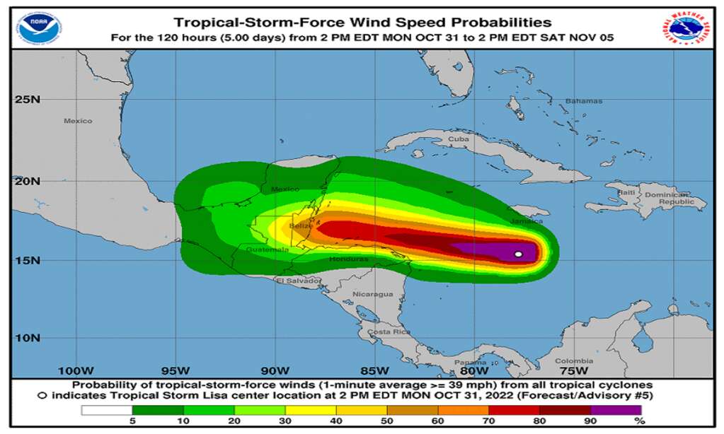UPDATE: Tropical Storm Lisa moving away from Jamaica - Jamaica Observer