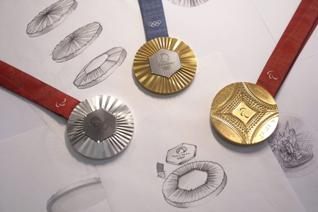 The Paris Olympics medals are made with pieces of the Eiffel Tower ...