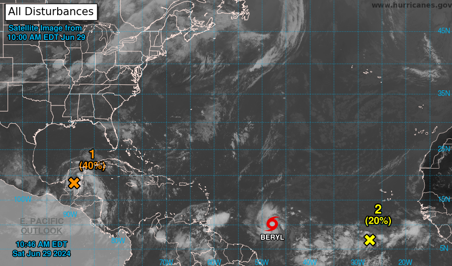 Centre of Tropical Storm Beryl could pass 150 miles from Jamaica’s ...