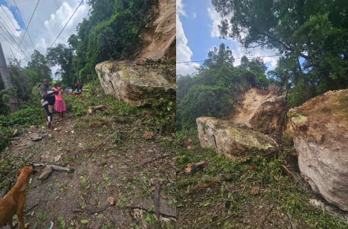 Boulder brought down by 2023 earthquake still blocking St Andrew road ...