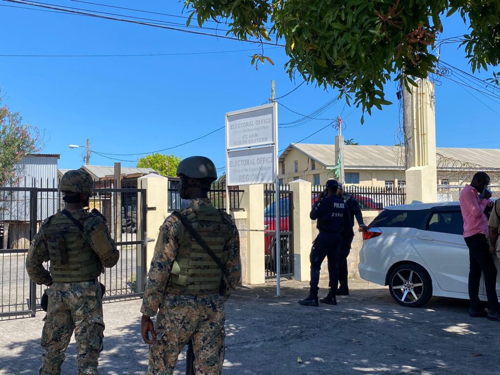 Security forces on the ground at St Ann North Eastern nomination centre ...