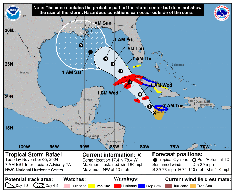 Storm-like conditions still expected as Rafael moves away from Jamaica ...