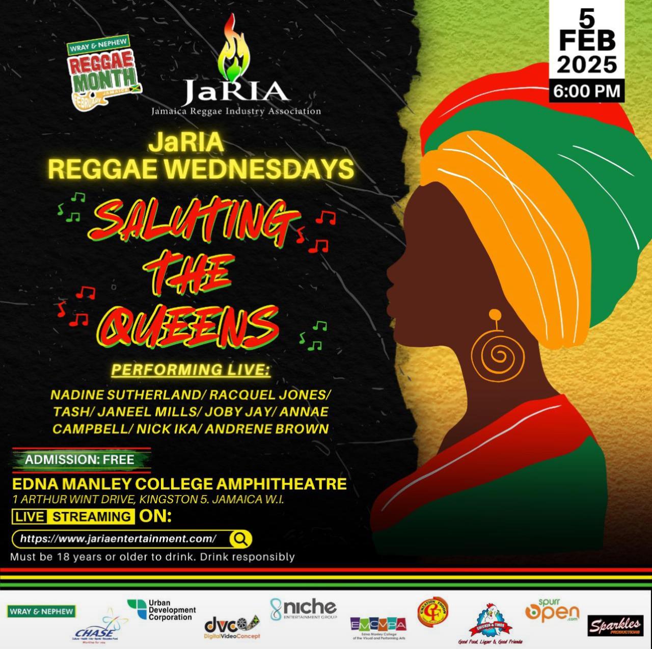 JaRIA Reggae Wednesday’s back at Edna Manley - Jamaica Observer