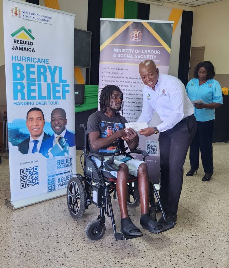 70 Clarendon residents get Hurricane Beryl relief cheques - Jamaica ...