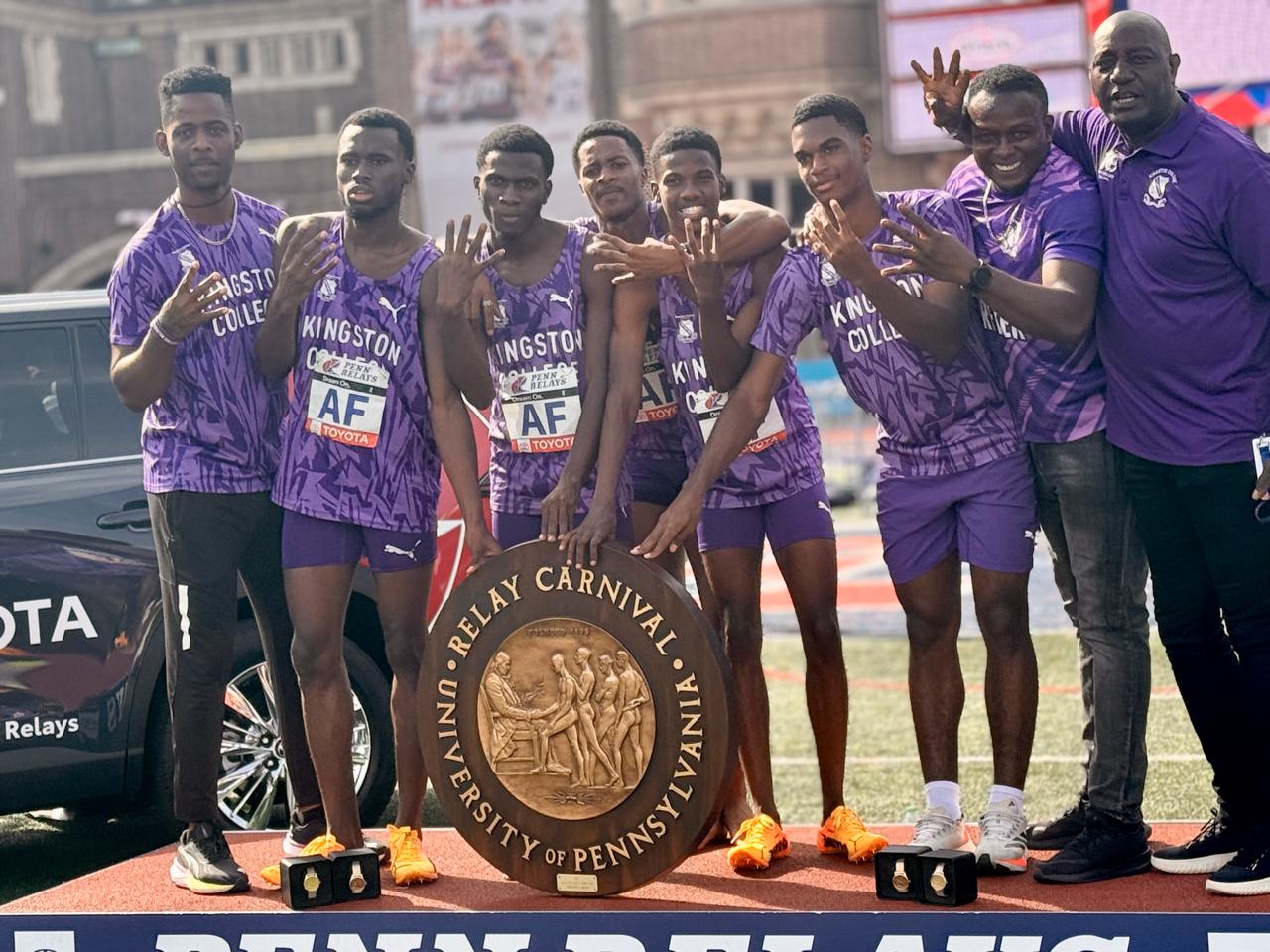 Kingston College equals century- old record with fourth straight 4x4 win at Penn Relays ...
