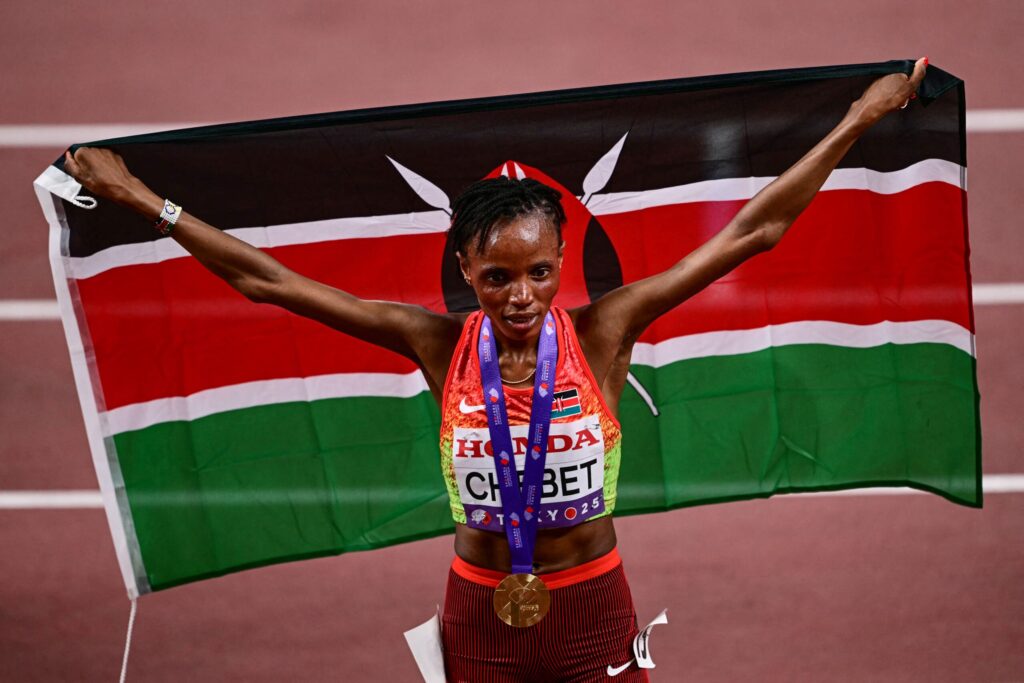 Tokyo 2025: Kenya's Chebet wins 10,000m gold to set up tilt at world ...