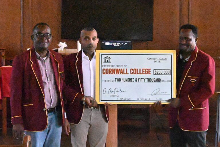 Cornwall College football programme gets financial boost - Jamaica Observer